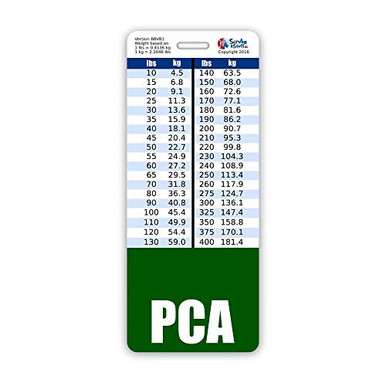 PCA Badge Buddy Vertical w/Height and Weight Conversion Charts ...