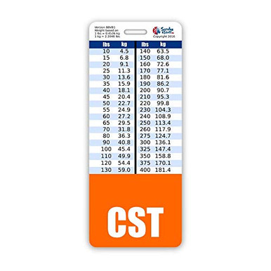 CST Badge Buddy Vertical w/Height and Weight Conversion Charts ...