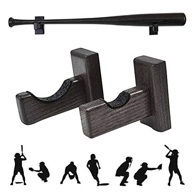 Baseball Softball Bat Rack Wall Mount Display Case- Solid Wood Baseball ...