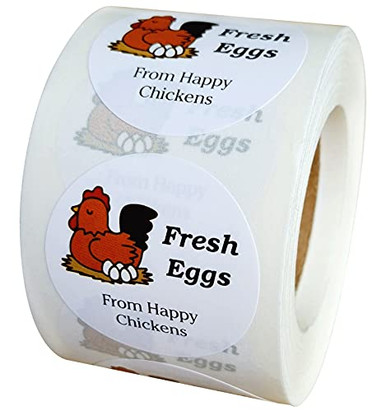 Farm Fresh Eggs Stickers 1.5 Inch Fresh Eggs from Happy Chickens Labels ...