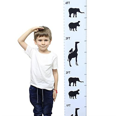 Growth Chart for Kids -75inch- Black and White Safari Animal Theme ...