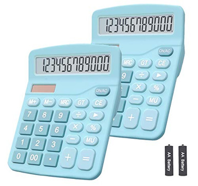 Calculator- BESTWYA Dual Power Handheld Desk Calculator with 12 Digit ...