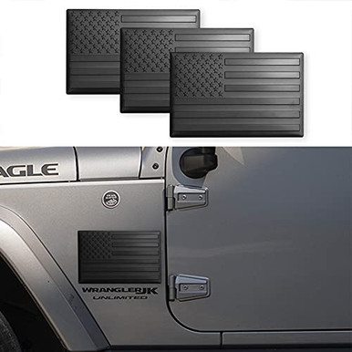 JINGSEN 3D Metal American Flag Emblem for Cars or Truck-Black American ...