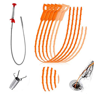 TUAHOUS 7pcs Drain Relief Tool- 25 Inch Hair Grabber Drain Tools with ...