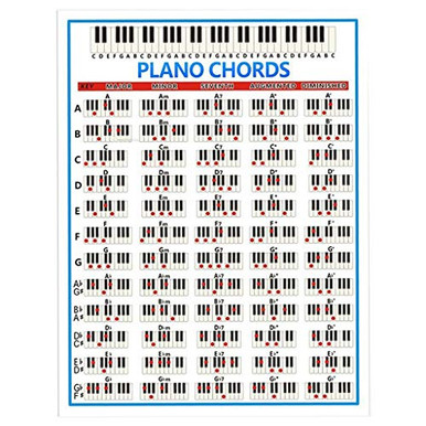 T TOOYFUL Piano Chord Music Theory Poster Beginner Piano Learning Chart ...