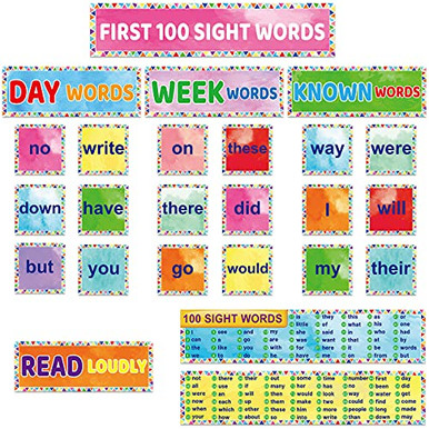 First 100 Sight Words Pocket Chart Cards for Classroom Homeschool ...