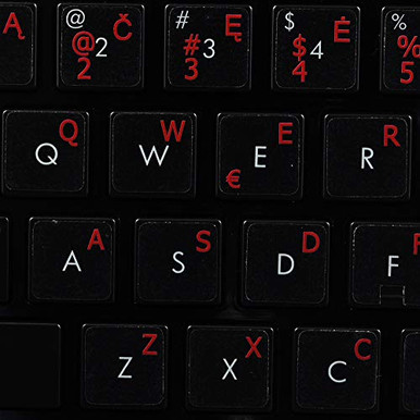 Lithuanian Keyboard Decals ON Transparent Background with Blue- Orange ...