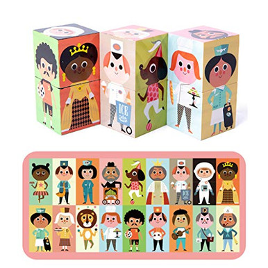 Kariwell 6PCS Wooden Cartoon Blocks Set Stacking Toy Baby Color Shape ...