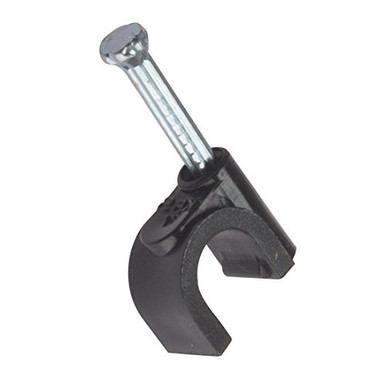 Coaxial Cable Clips 8 Pack RG6 Nail in Fastener Black Coax 1/4inch RG-6 ...