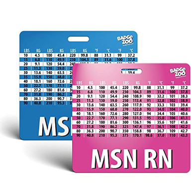 MSN RN Badge Buddy - Pink/Blue - Horizontal Badge Id Card for ...