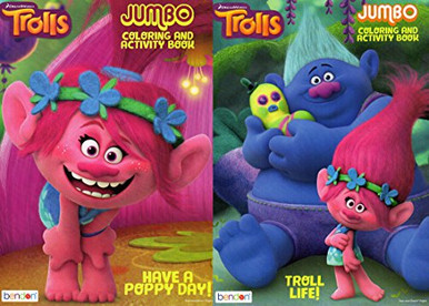 Dreamworks Trolls - Jumbo Coloring and Activity Book -Set of 2 Books ...