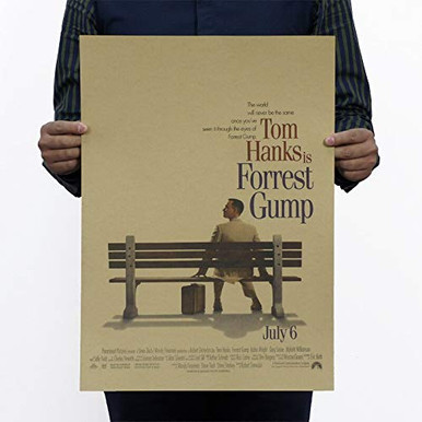 Tom Hanks is Forrest Gump Movie Vintage old Paper Poster Retro Wall ...