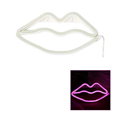 KuLaYu Pink Lip Neon Light Pink LED Lips Light Pink Neon Wall Light ...