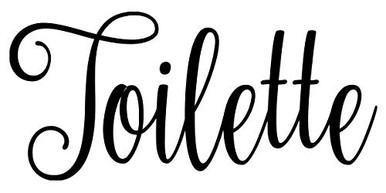Orange - Toilette 7.5inch x 3.5inch Vinyl Decal Sticker - Bathroom Door ...