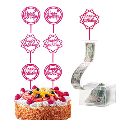 Money Cake Pull Out Kit- Funny Cake Money Box Dispenser Gift Box- Pink ...