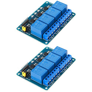 MELIFE 2 Pack 5V 4 Channel Relay Module DC 5V Relay with Optocoupler ...
