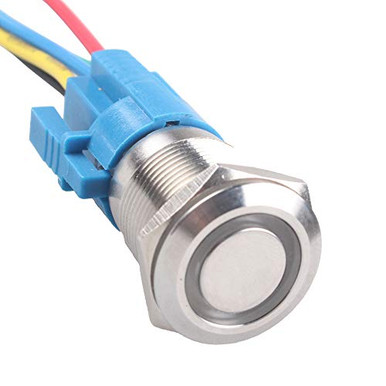 ESUPPORT 22mm 12V 5A Car Red LED Light Angel Eye Metal Push Button ...