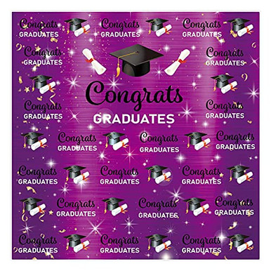 Allenjoy 6x6ft Congrats Grad Backdrop Class of 2021 Purple Style ...