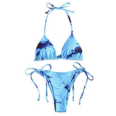 Women's Sexy Bikini Swimsuits Two Piece Halter Top Triangle Bikini Set ...