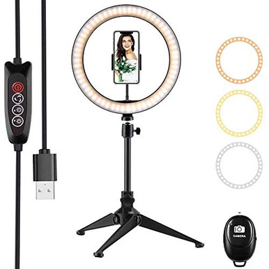 LED Ring Light 10.2inch with Tripod Stand and Phone Holder- Dimmable ...