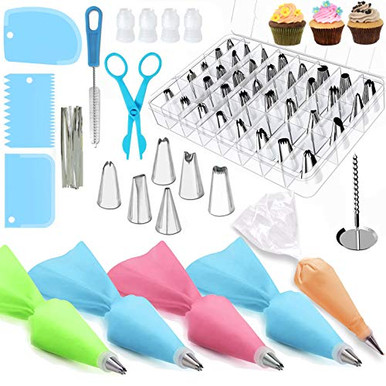 72Pcs Piping Bags and Tips Set-42 Piping Tips-3 Reusable Pastry Bag ...
