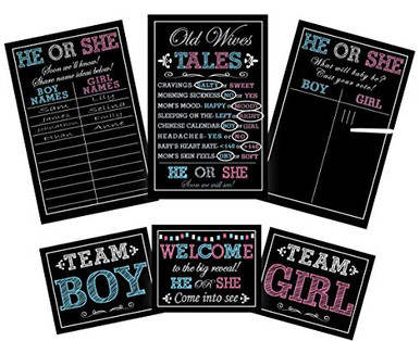 Longwu -7 Piece Set- Baby Gender Reveal Party Supplies Kit with ...