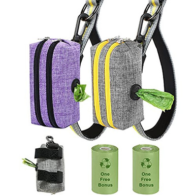 Hanjo Pets Dog Poop Bag Holder Fabric - Poop Bag Dispenser for Leash ...