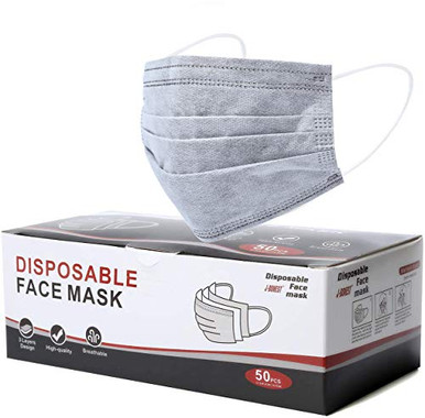Disposable Face Masks Grey 50 Pack/Box - Warehousesoverstock