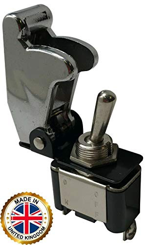 Heavy Duty On Off Metal Toggle Switch 25A 12V and Chrome Switch Flip Up ...