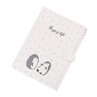 Monique A4 Size Cartoon Penguin Plastic Expanding File Folder 5 Pockets ...