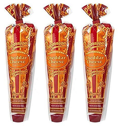Popcornopolis Gourmet Popcorn - 3 Cheddar Cheese Popcorn Cones 2.76oz ...