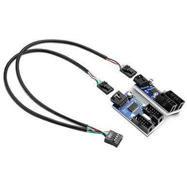 9 Pin Motherboard USB 2.0 Header 1 to 4 Extension Hub Splitter Adapter ...
