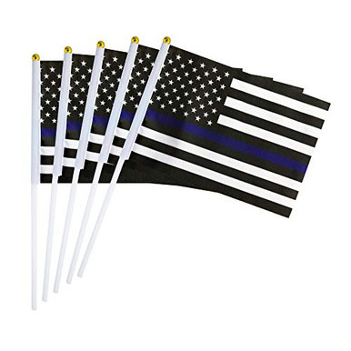Kind Girl 50 Pack Thin Blue Line USA American Police Flag?Hand Held ...