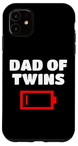 iPhone 11 Tired Dad Of Twins Father Funny Low Battery Icon New Babies ...