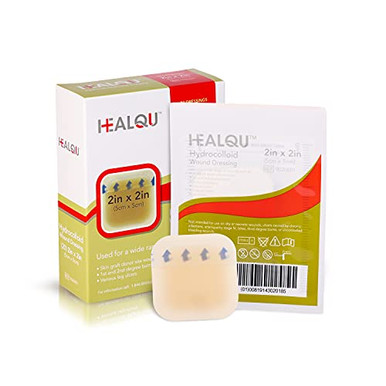 20-Pack Hydrocolloid Dressing 2x2 Inch - Sterile Adhesive Bandages for ...