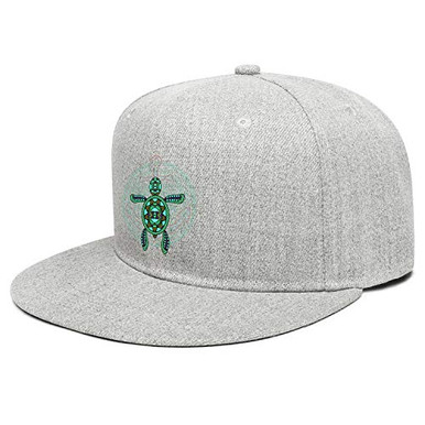 Green-Sea-Turtle-Anchor-Tribal- Grey Retro Adjustable Cap High Crown ...