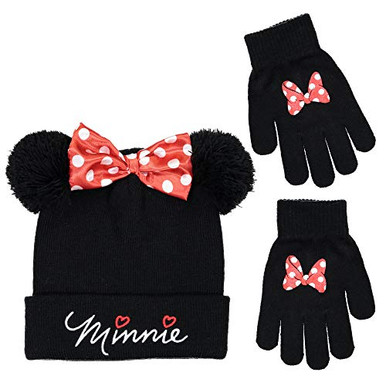 Disney Minnie Mouse Girls Beanie Knit Winter Hat and Glove Set [4015 ...