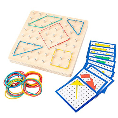 Wooden Geoboard Montessori Toy for Kids- Mathematical Manipulative ...