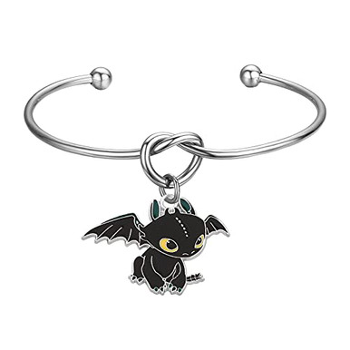 LQRI How To Train Your Dragon Toothless Charm Love Knot Bangle Bracelet ...