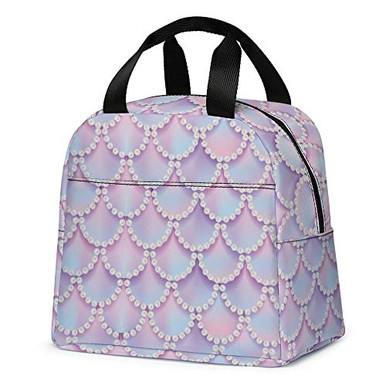 Mermaid Scales Lunch Bag- Cute Tote Bag Lunch Box for Women and Kids ...