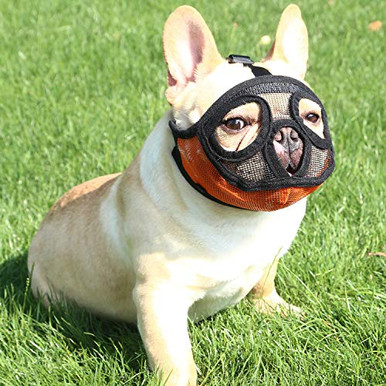 YUESEN Short Snout Dog Muzzle - Adjustable Breathable Mesh Bulldog ...