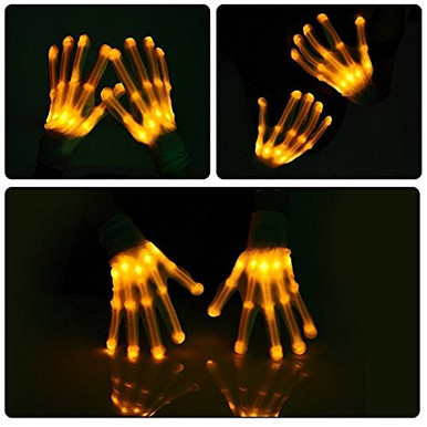 Led Skeleton Gloves- TILO Color Changeable Light Up Shows Skull ...