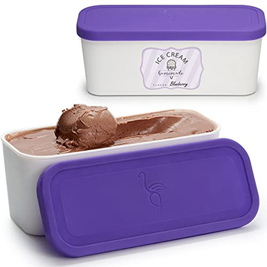 Set of 2 Premium Ice Cream Containers For Homemade Ice Cream 1.6 Quart ...