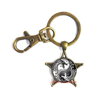 Dragons Yin Yang Keychain Yin Yang Key Ring Dragon Yin Yang Jewelry ...