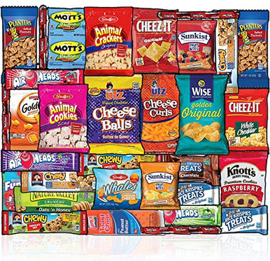 Snacks Box -30 Count- Ultimate Sampler Box Cookies Chips Bar Candy Care ...
