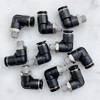 MacCan Pneumatic PL5/16-N1 Male Elbow 5/16inch Tube OD x 1/8inch NPT Thread Air Push to Connect ...