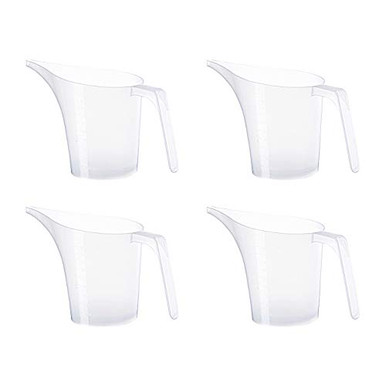4 Pack Plastic Funnel Pitcher Measuring Cup with Long Spout Easy Soap ...