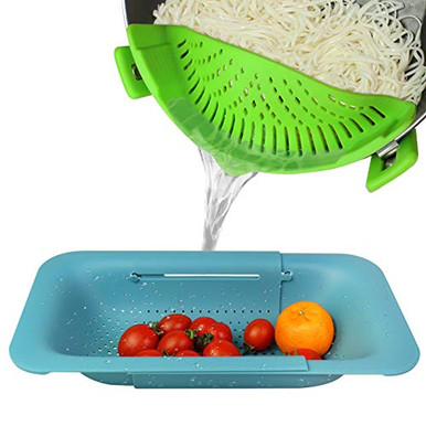 Pasta Strainer-Pot Strainer.Colander 2 Pack-Clip On Strainer-Fruits ...