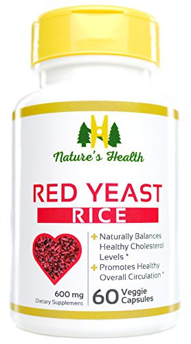 Red Yeast Rice- Promotes Healthy Cholesterol Levels- 60 Veggie Capsules ...