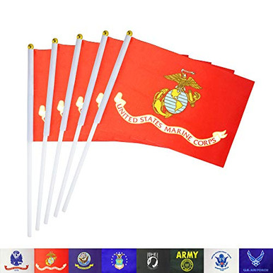 TSMD US Marine Corps Stick Flag 50 Pack Small Mini Handheld United ...